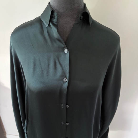 Vince | Tops | Vince Forest Green Silk Blouse | Poshmark